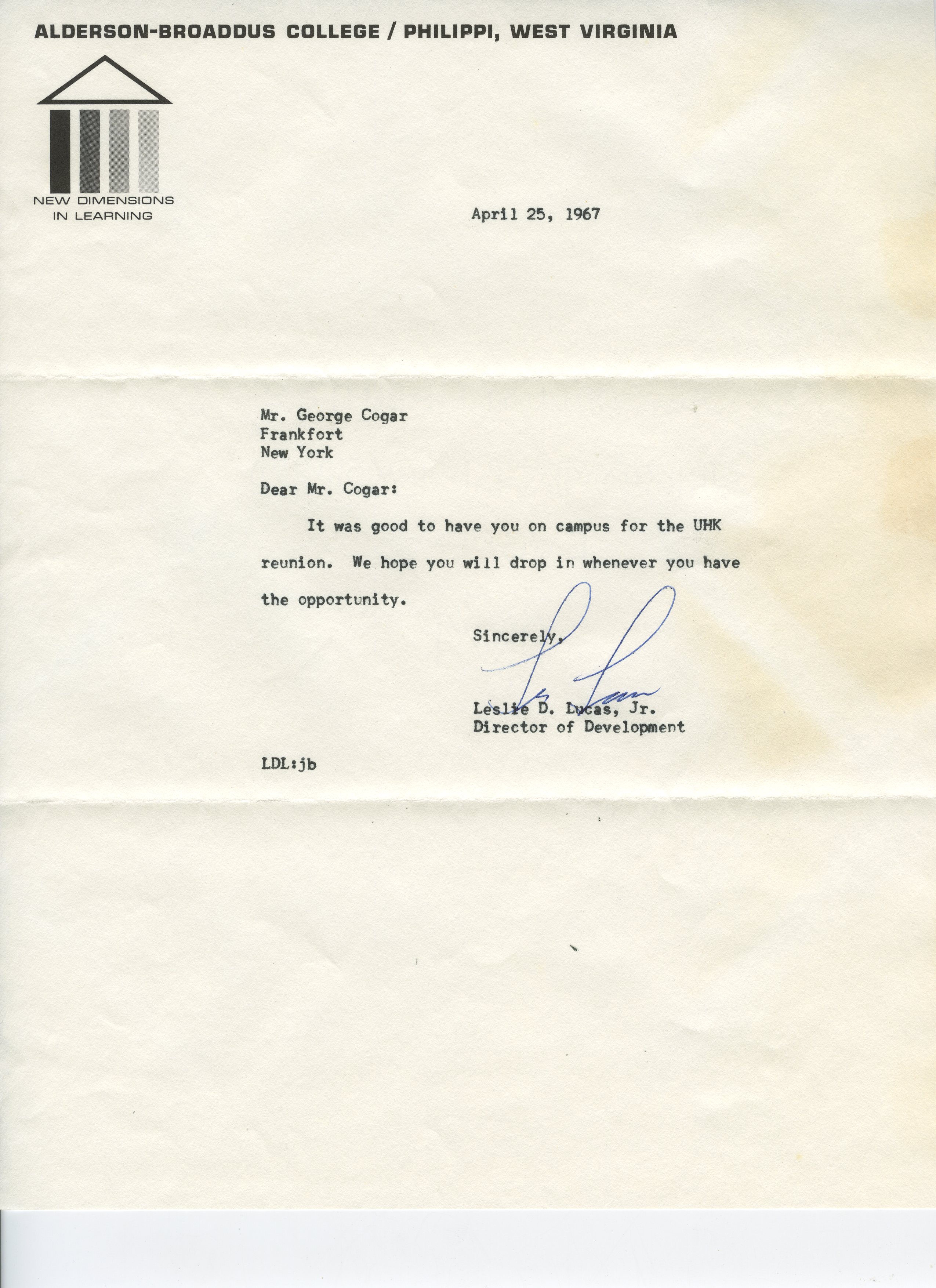 University of Hard Knocks Letter | georgecogar