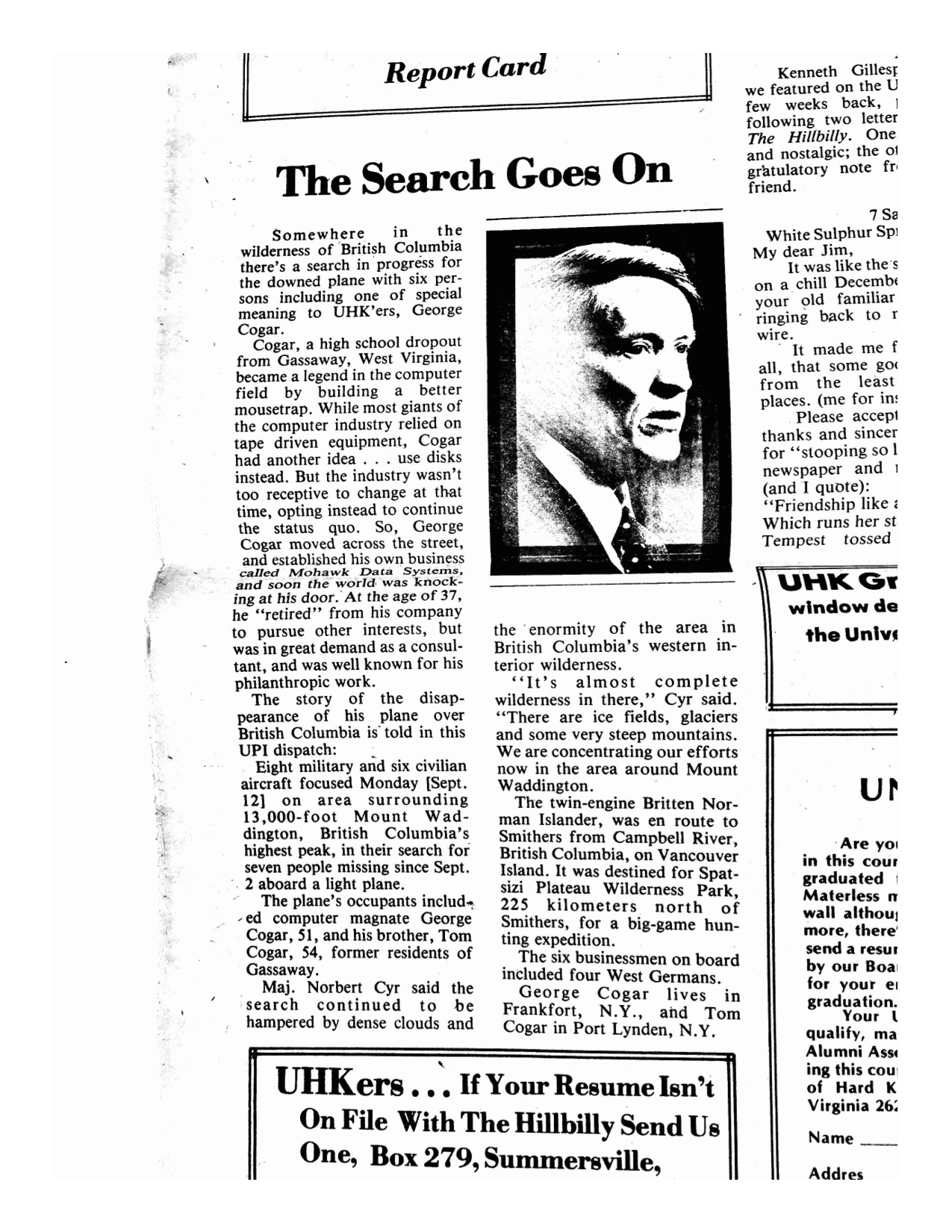 The Search Goes On | georgecogar